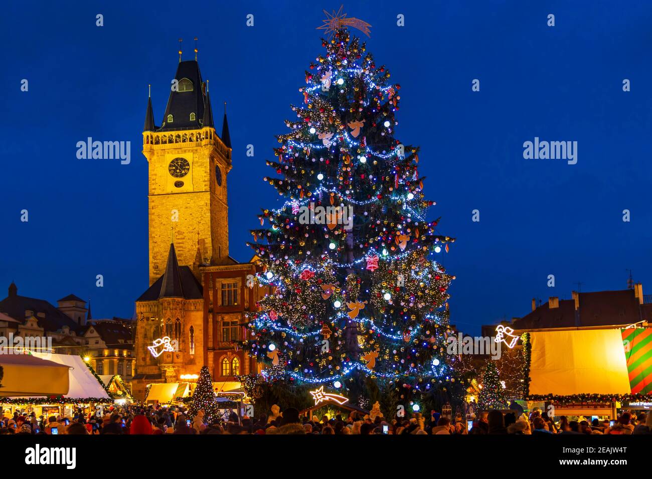 Christmas tree on Old Town Square in Prague, Czech Republic Stock Photo ...