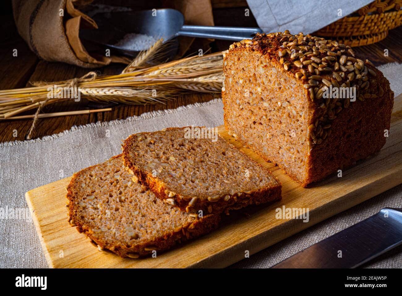Moist wholemeal bread, crushed or ground whole grain Stock Photo - Alamy