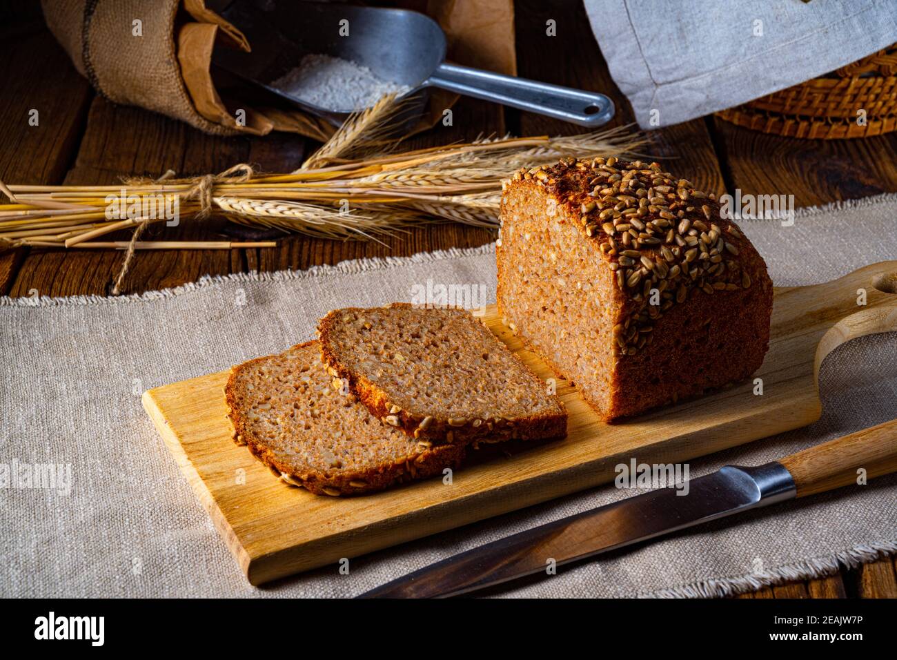 Moist wholemeal bread, crushed or ground whole grain Stock Photo - Alamy