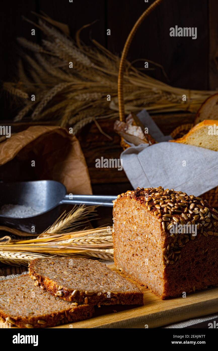 Moist wholemeal bread, crushed or ground whole grain Stock Photo - Alamy
