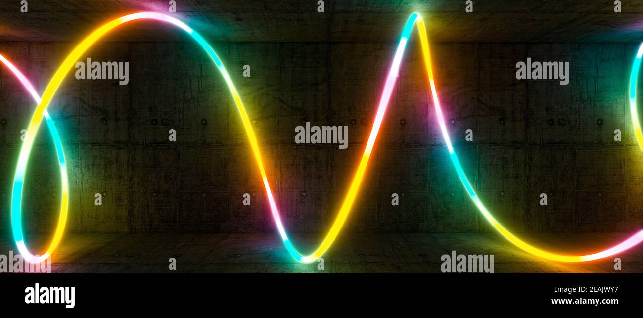 luminous spiral in different colors and neon light Stock Photo - Alamy