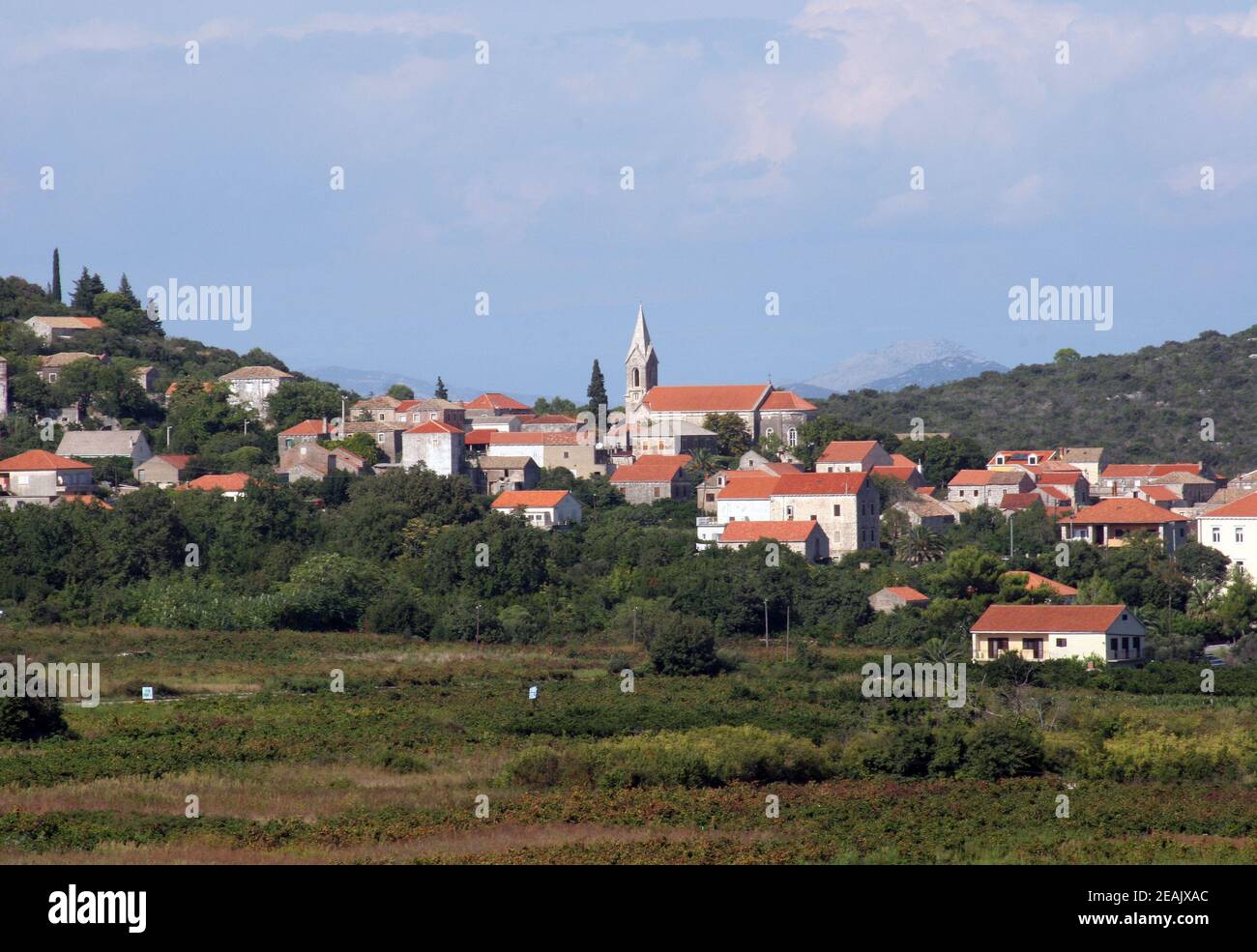 Janjina - small village at Peljesac peninsula, South Dalmatia, Croatia ...