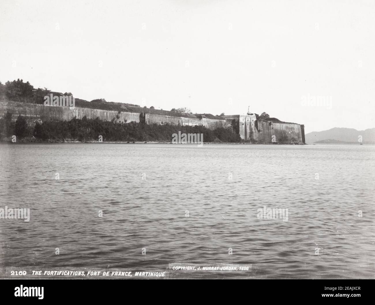Late 19th century photograph: Fortifications, Fort de France ...