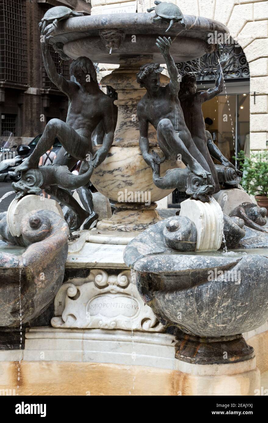 Fontana delle Tartarughe, (The Turtle Fountain) in Piazza Mattei . Rome ...