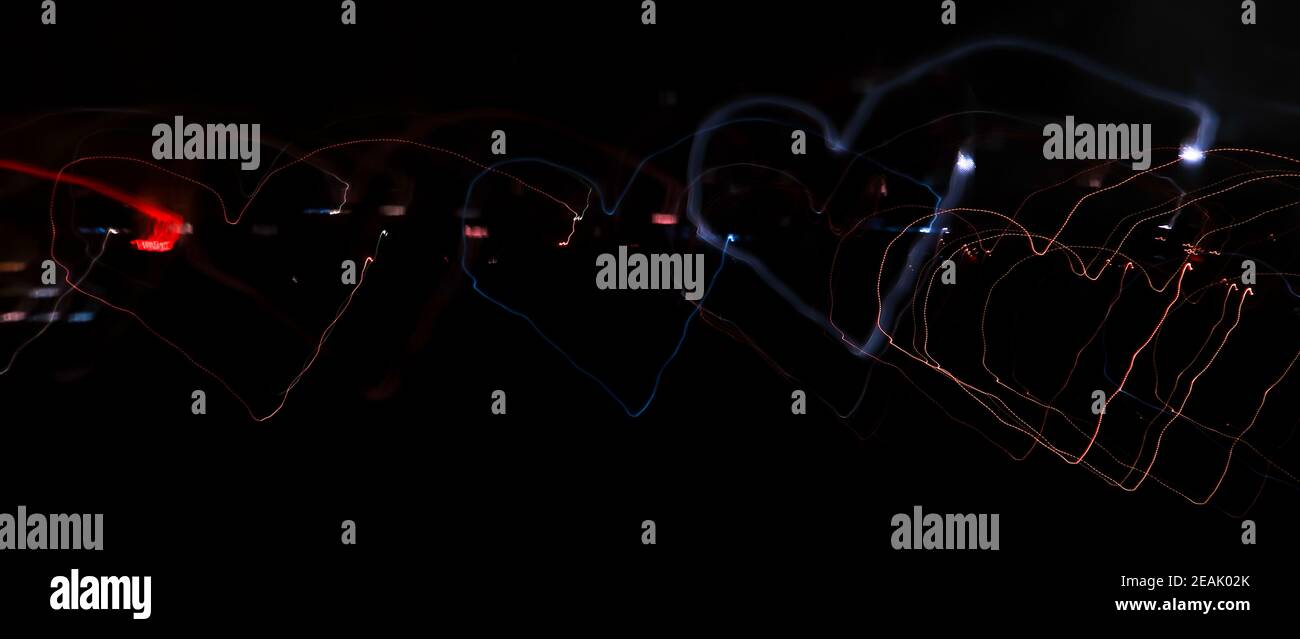 Light trails heart shape - light in the night Stock Photo - Alamy