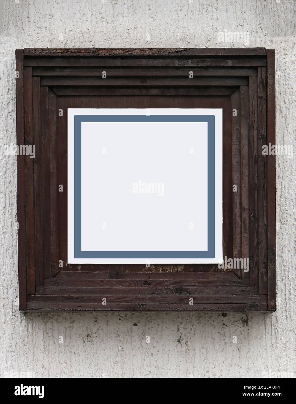Old wooden frame on wall Stock Photo - Alamy