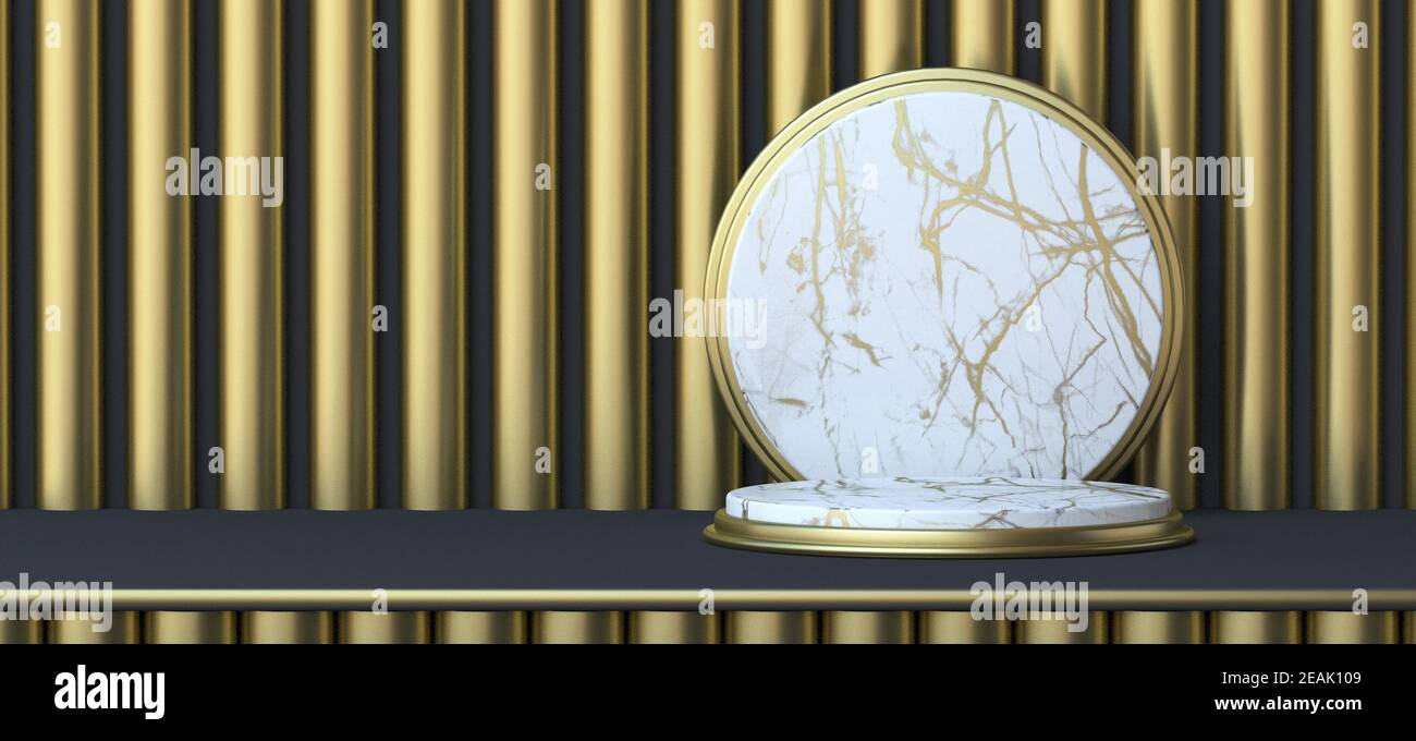 Abstract background white marble circle 3D Stock Photo - Alamy