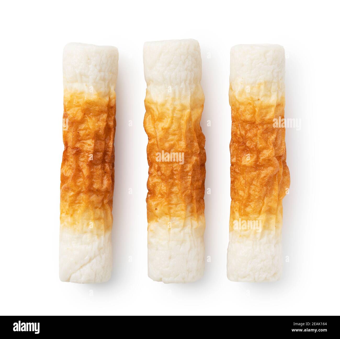 Japanese chikuwa placed on a white background Stock Photo - Alamy