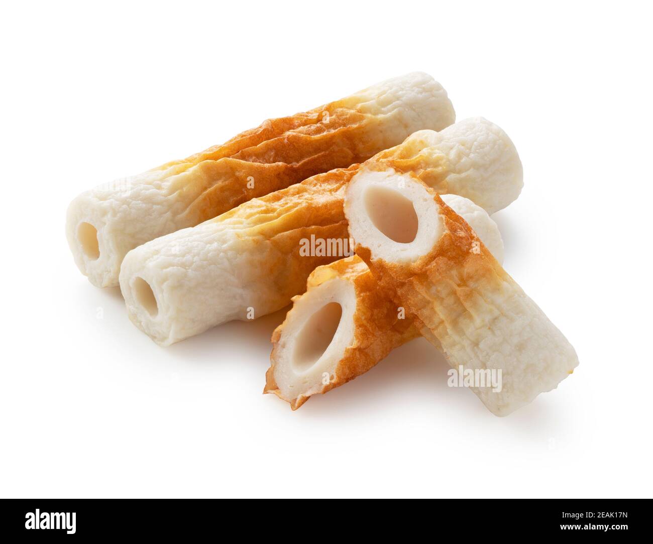 Japanese chikuwa placed on a white background Stock Photo - Alamy
