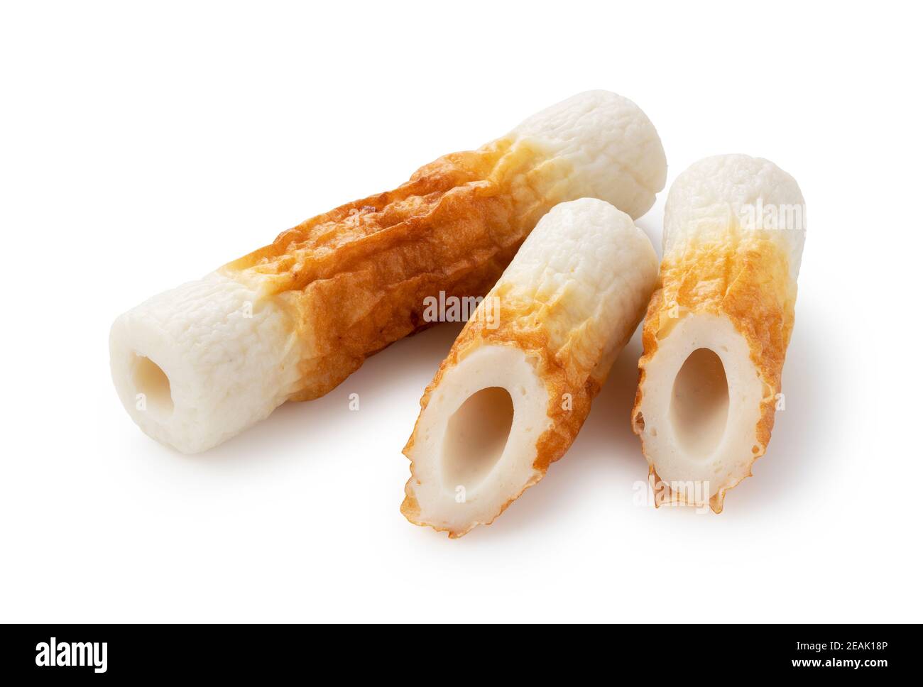 Japanese chikuwa placed on a white background Stock Photo - Alamy