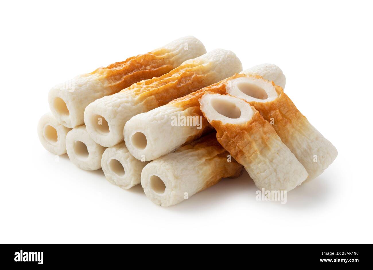 Japanese chikuwa placed on a white background Stock Photo - Alamy