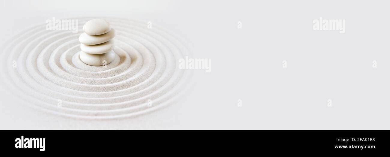 Zen japanese garden background. Horizontal banner Stock Photo - Alamy