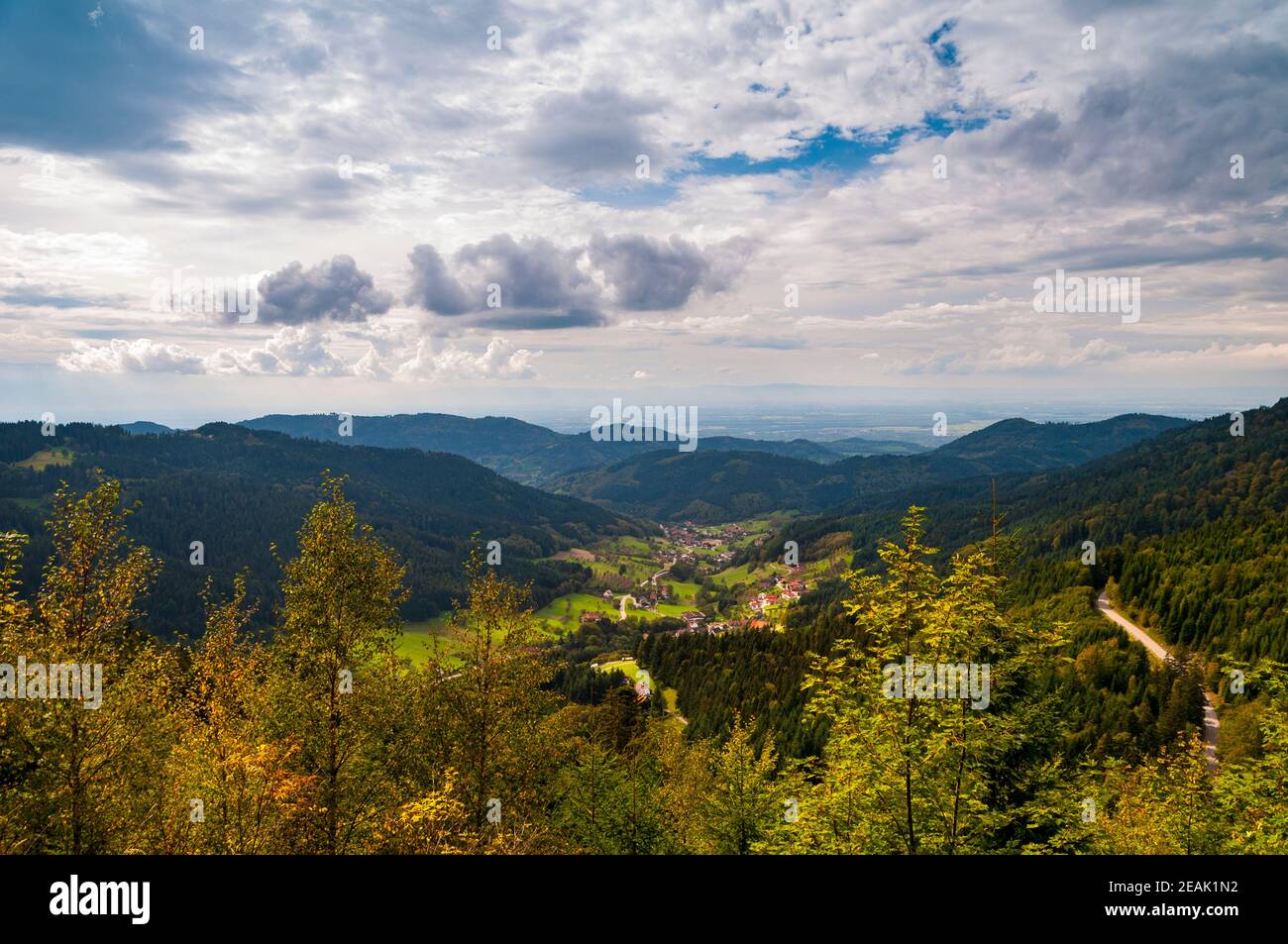 A view of the small town of Seebach nestling in a valley in the Black ...
