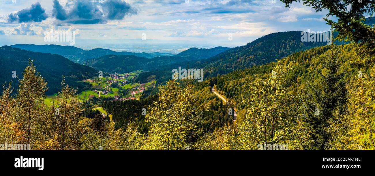 A view of the small town of Seebach nestling in a valley in the Black ...