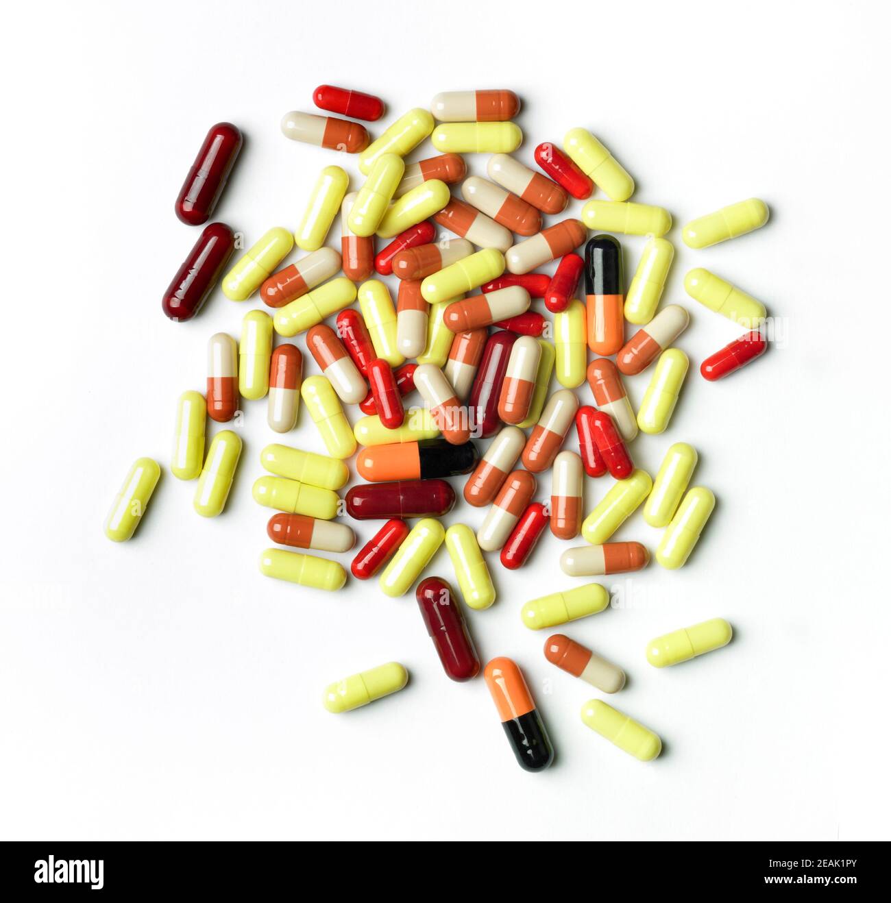 Red tablets pills with a red color hi-res stock photography and images ...