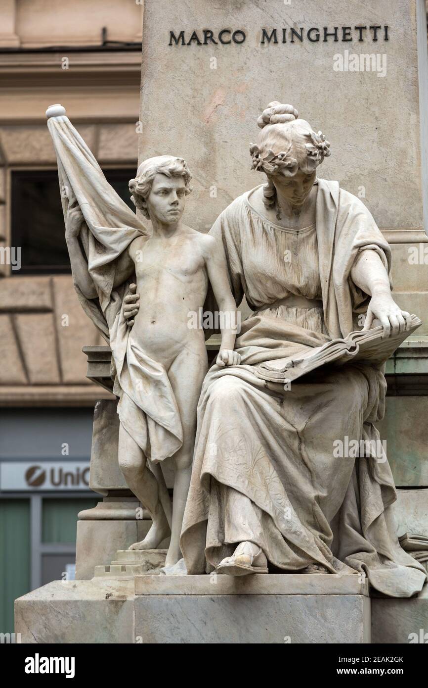 Rome - The marble sculptural group "Politics and People" on the ...