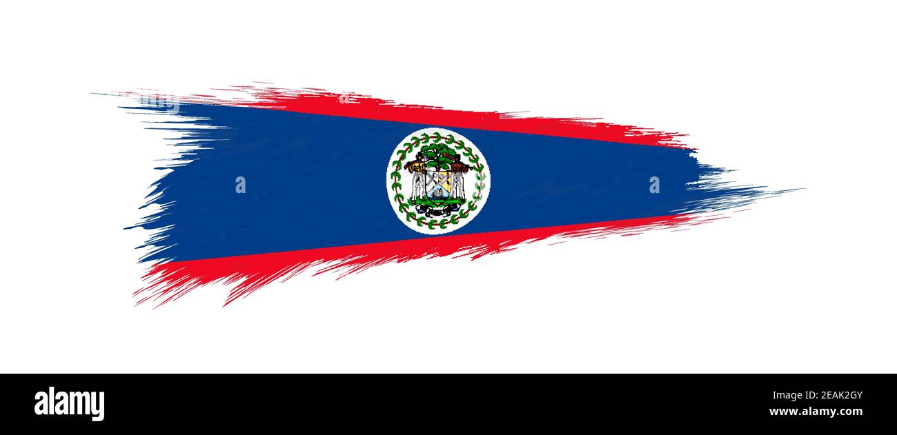 Flag of Belize in grunge brush stroke, vector grunge illustration Stock ...