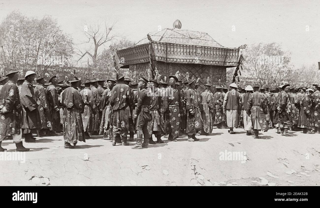 Early 20th century photograph: Group of Chinese men, funeral procession ...