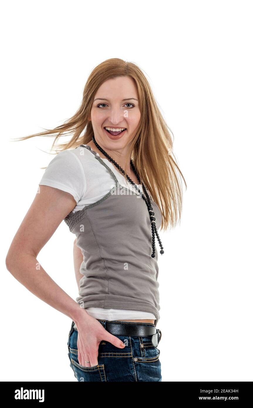 Young woman jaunty happy portrait hi-res stock photography and images ...