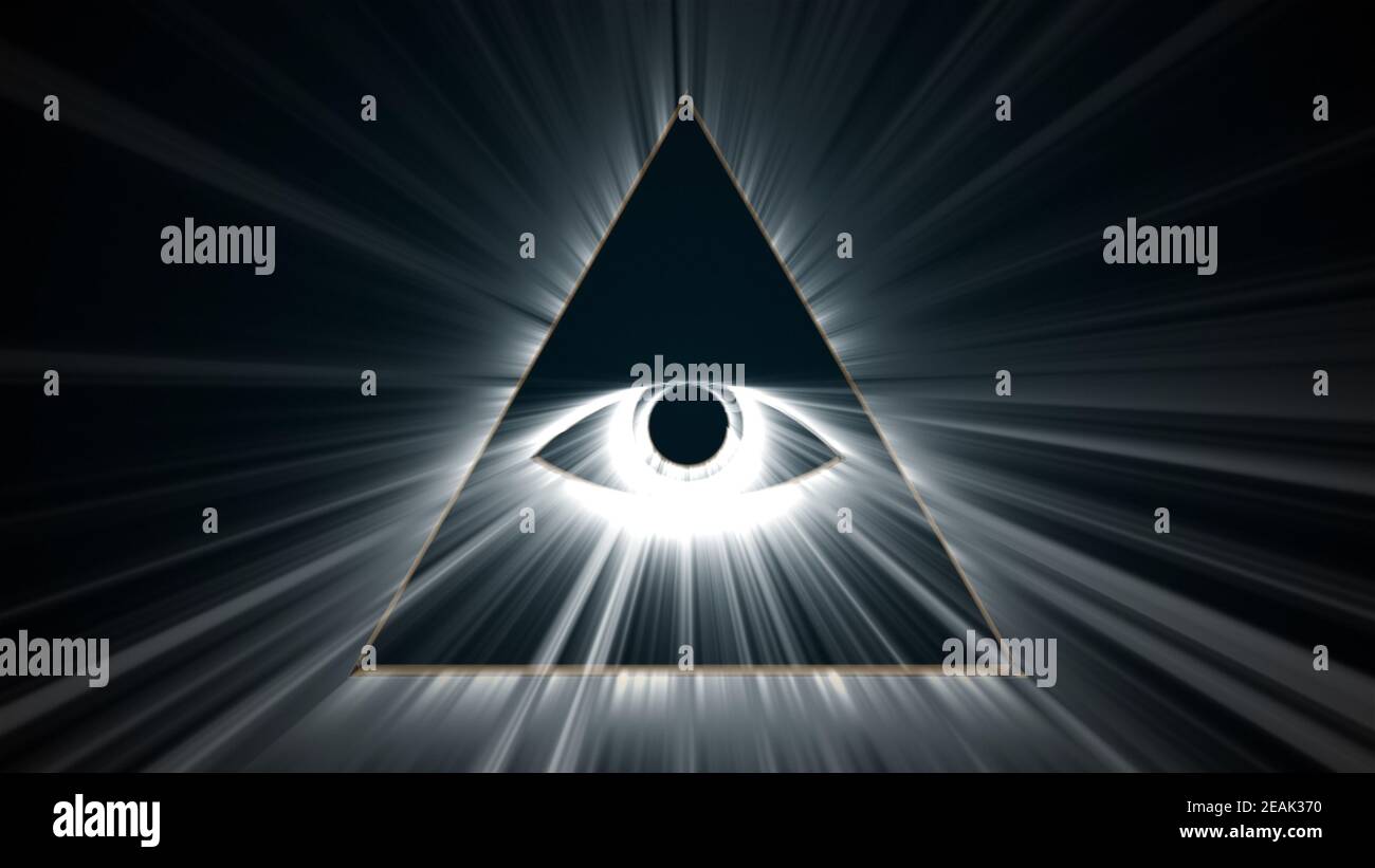 Mason symbolism all seeing eye, computer generated. 3d rendering of ...