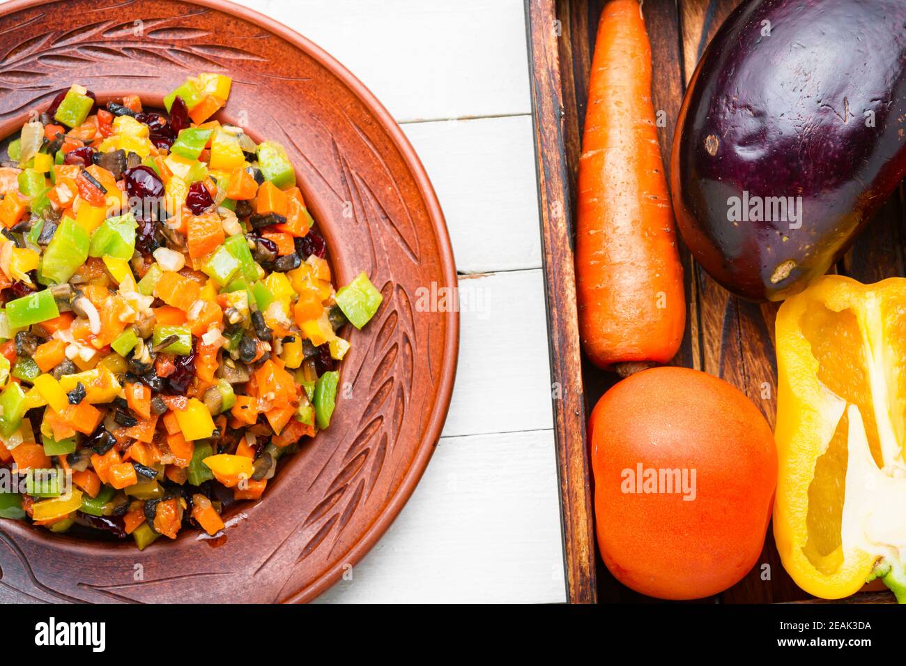Steamed vegetables eggplant hi-res stock photography and images - Alamy