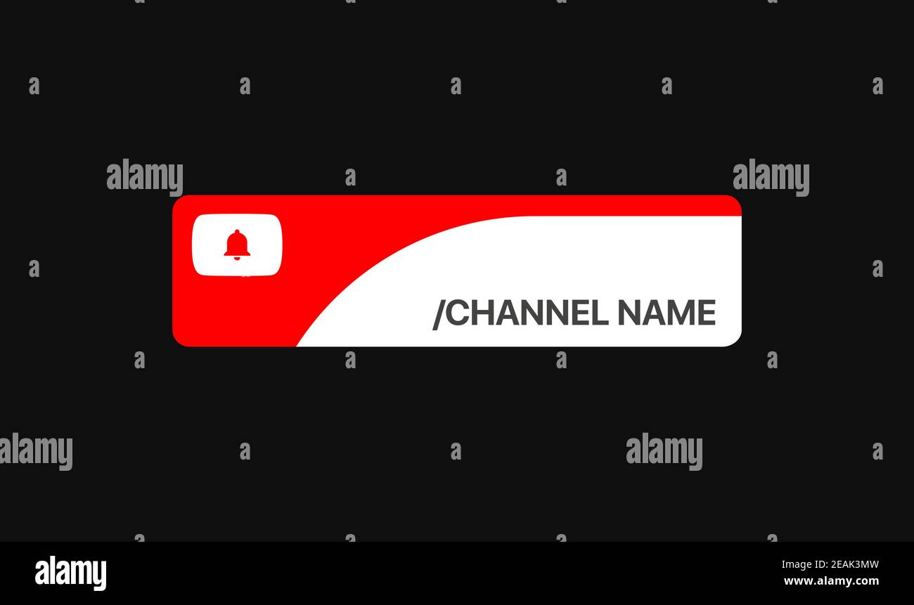Channel Name Lower Third. Red Broadcast Banner for Video On Black ...