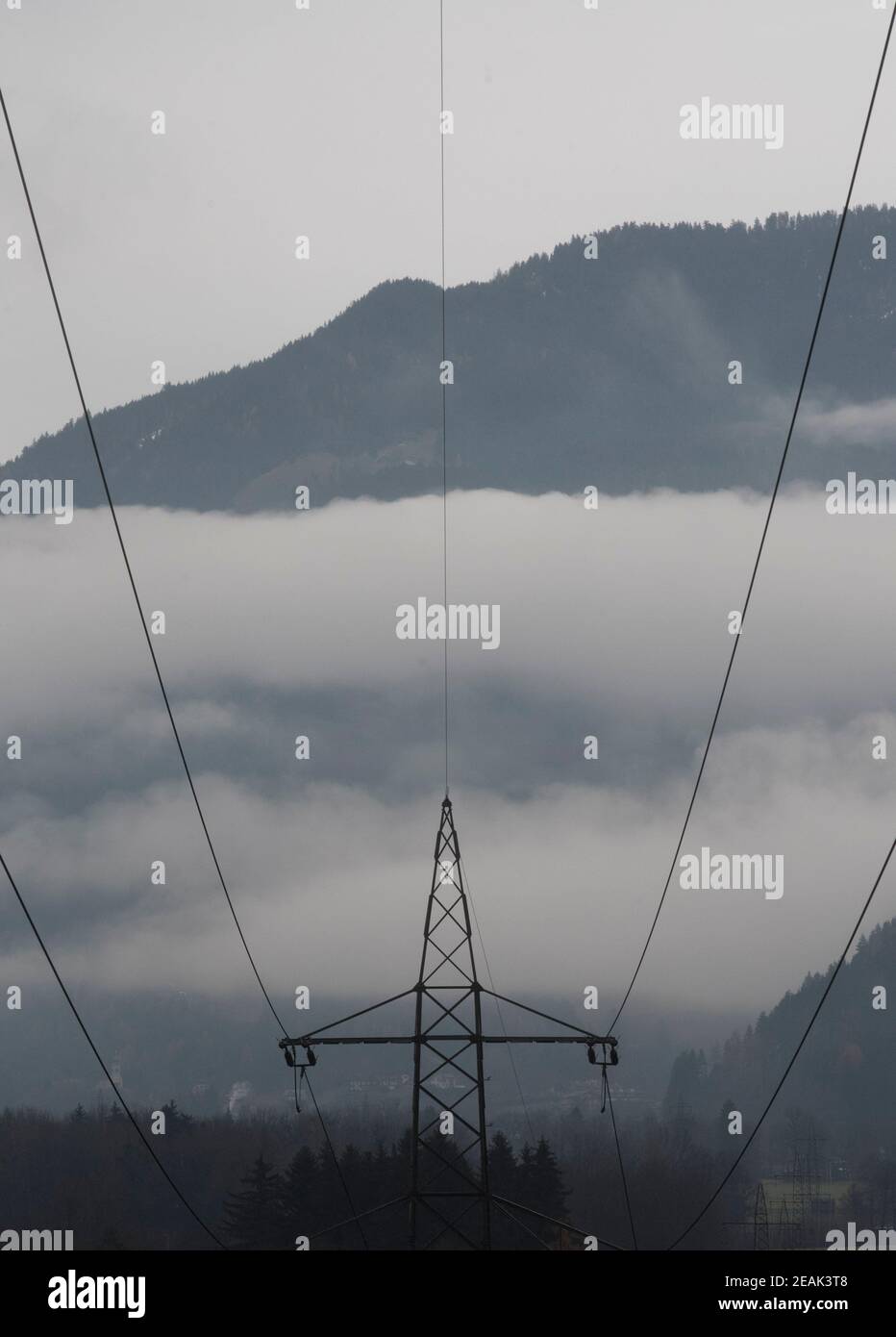 Poles Of A High Voltage Power Line High Resolution Stock Photography ...