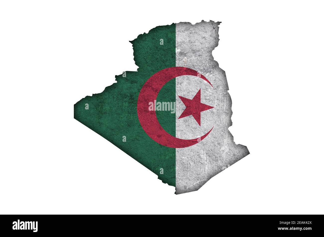 Map and flag of Algeria on weathered concrete Stock Photo - Alamy