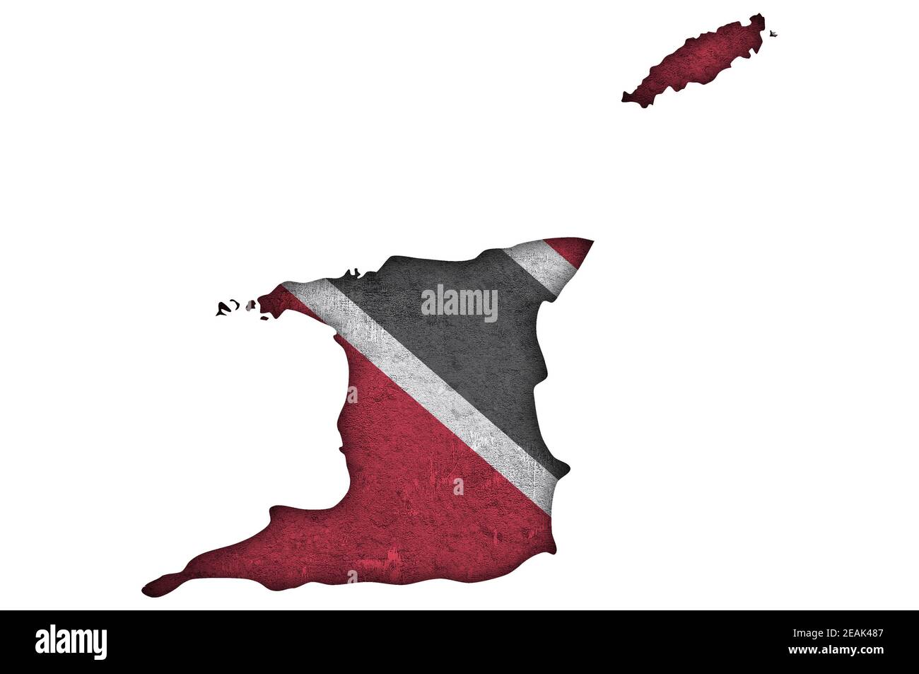 Map and flag of Trinidad and Tobago on weathered concrete Stock Photo ...