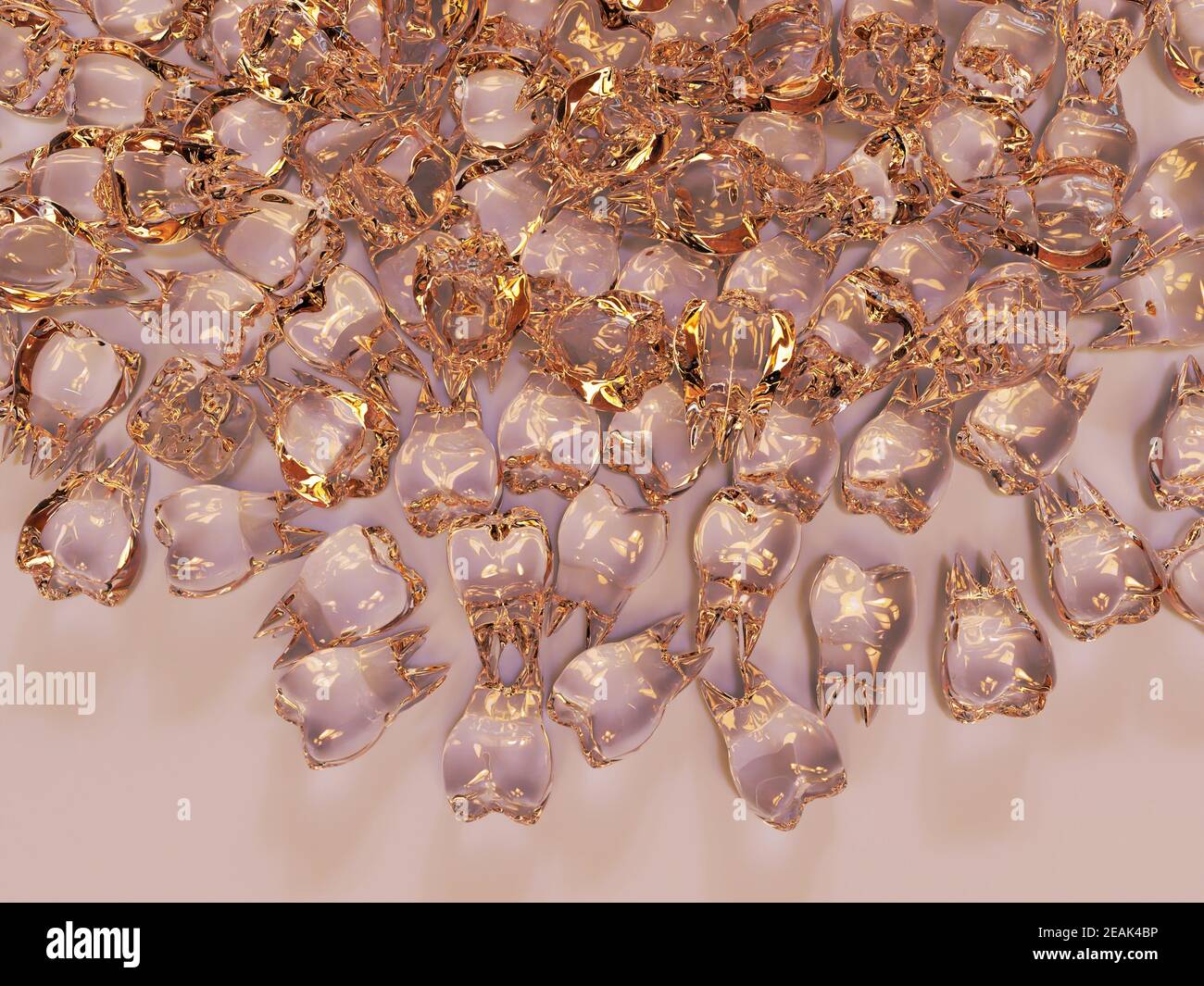 Golden transparent tooth, decorative glass teeth. 3d illustration Stock ...