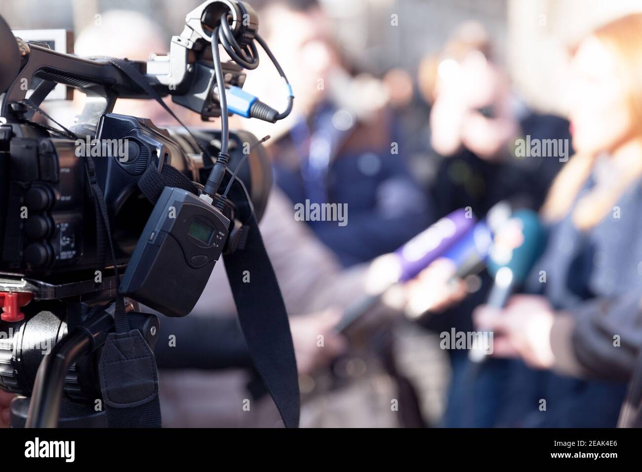 Filming media event with a video camera Stock Photo - Alamy