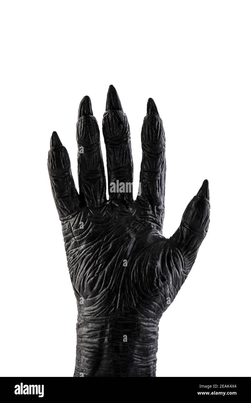 Creepy monster hand isolated on white background with clipping path ...