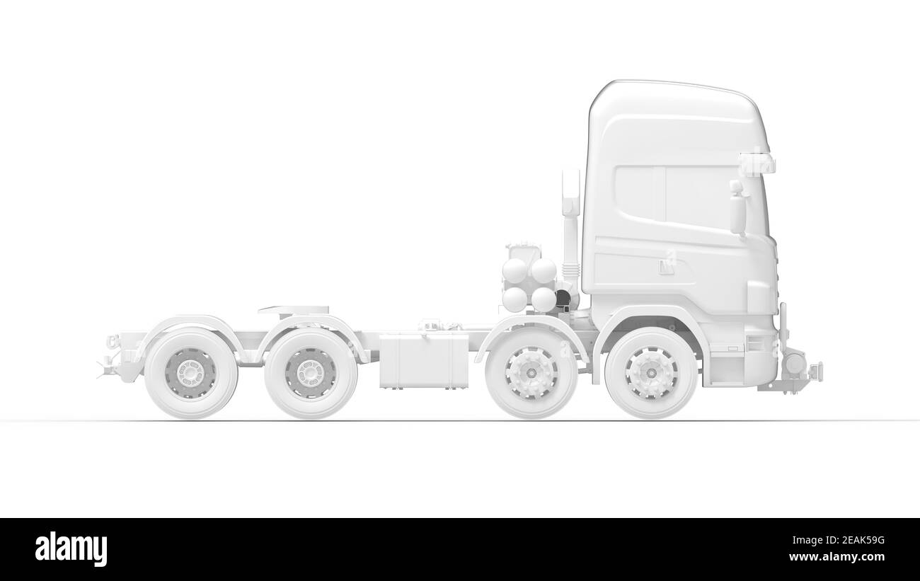 3D rendering of a truck lorry computer model without trailer isolated ...