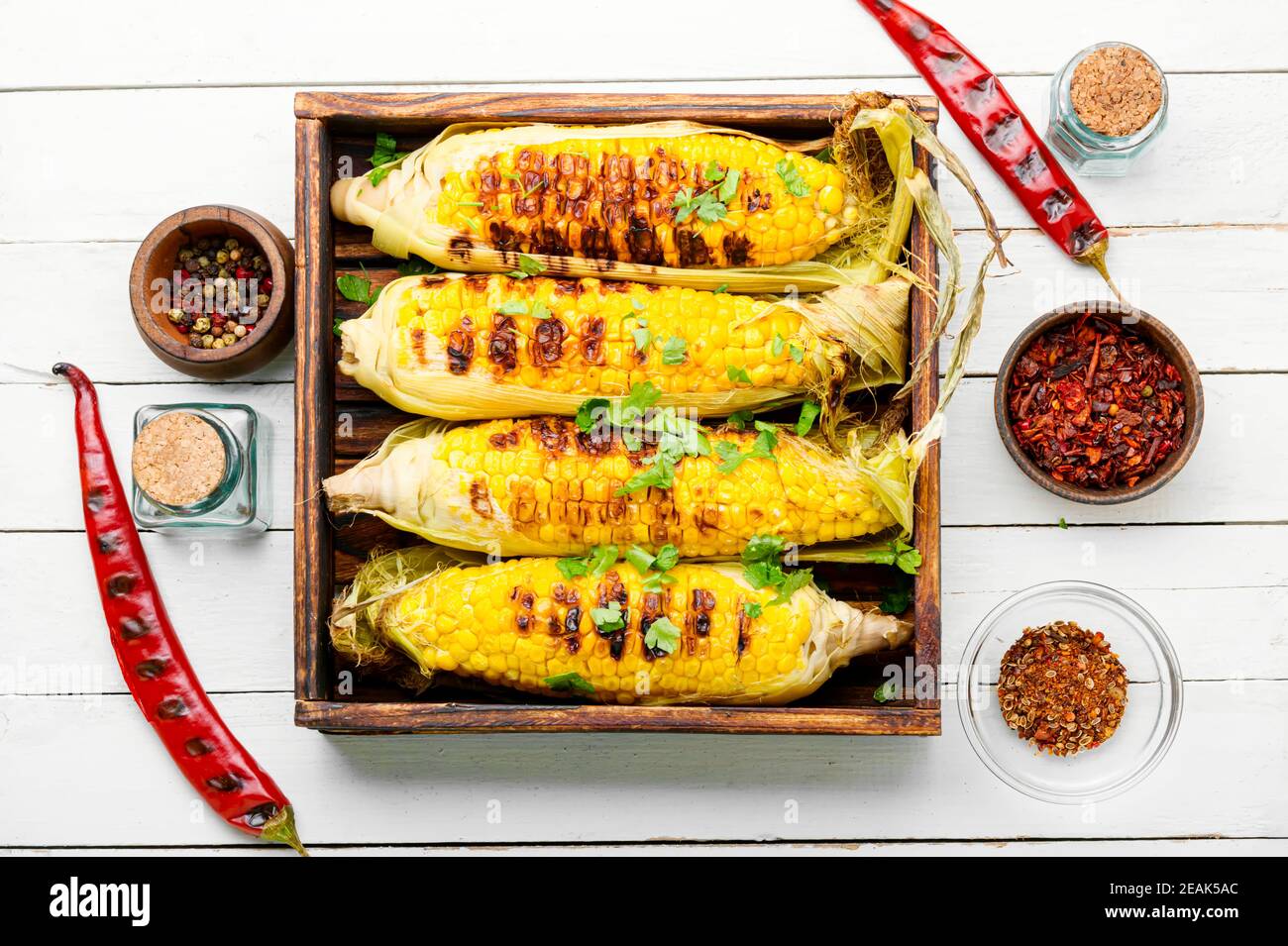 Grilled sweet corn cob Stock Photo - Alamy