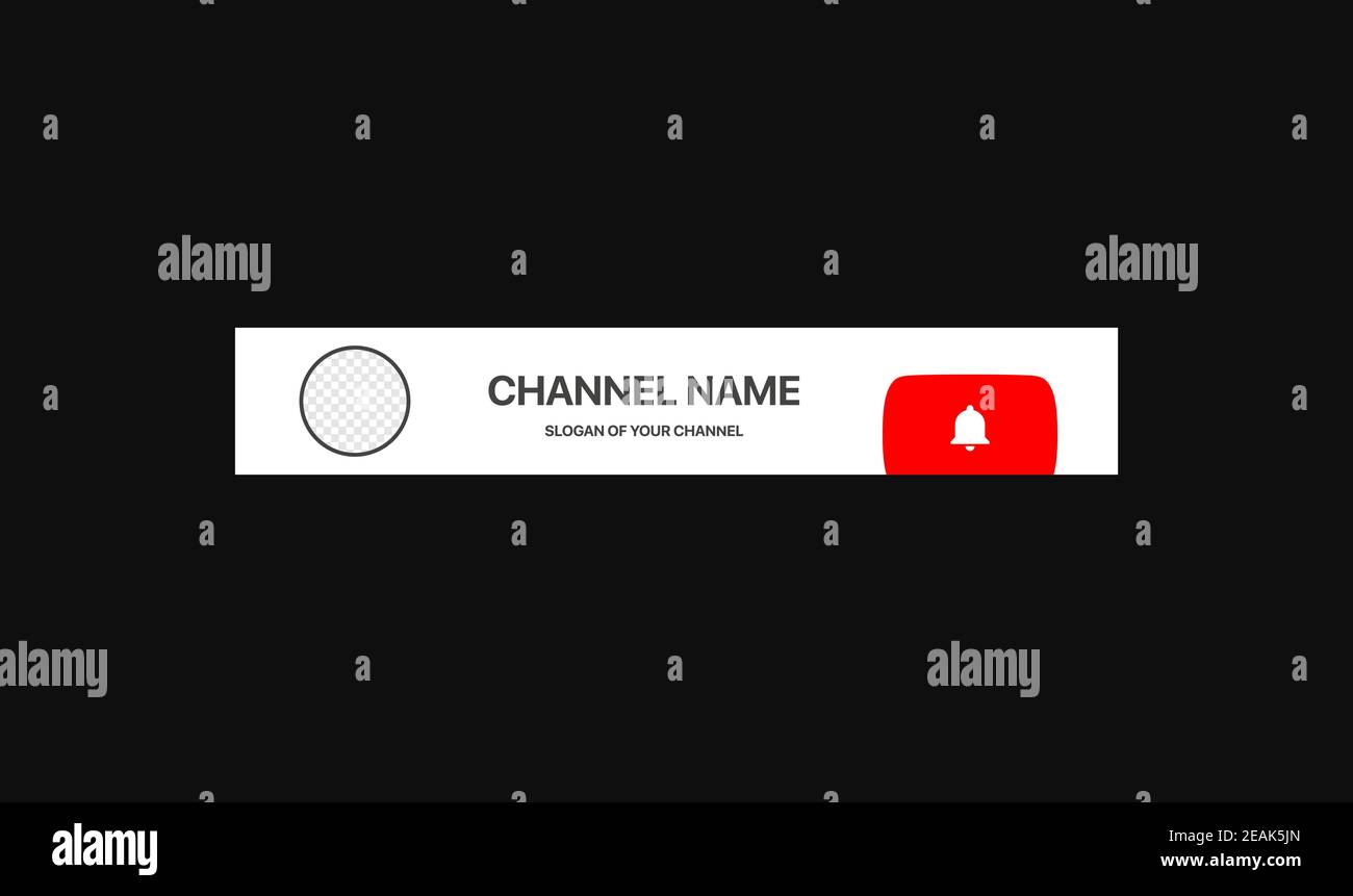 Channel Name Lower Third. Broadcast Banner for Video On Black ...