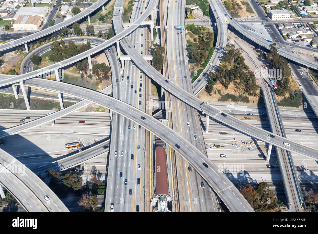 Century Harbor Freeway interchange intersection junction Highway Los ...