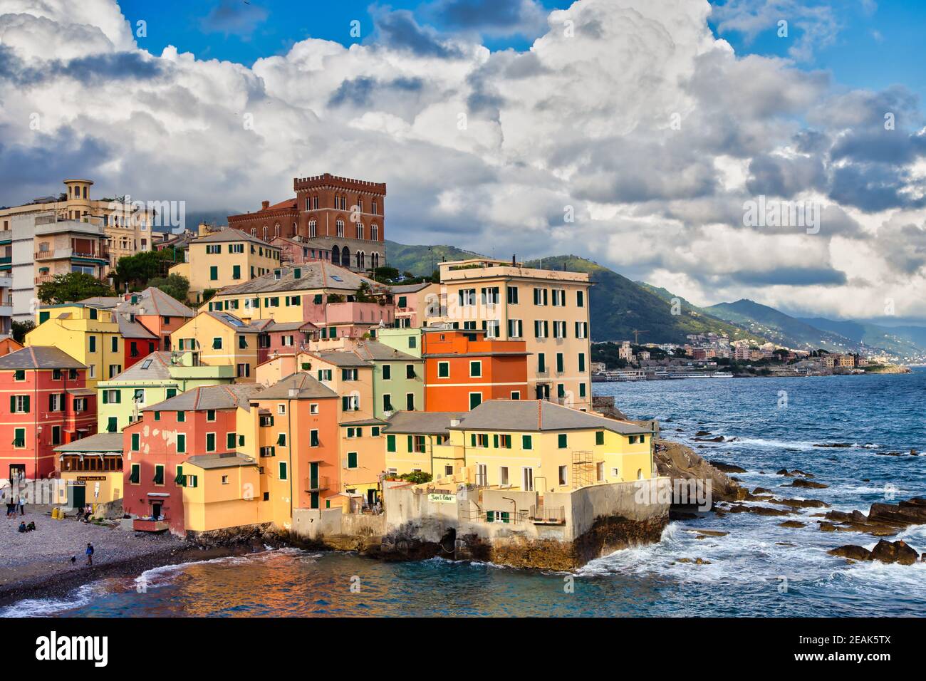 Boccadasse marina panorama in Genoa, Italy Stock Photo - Alamy