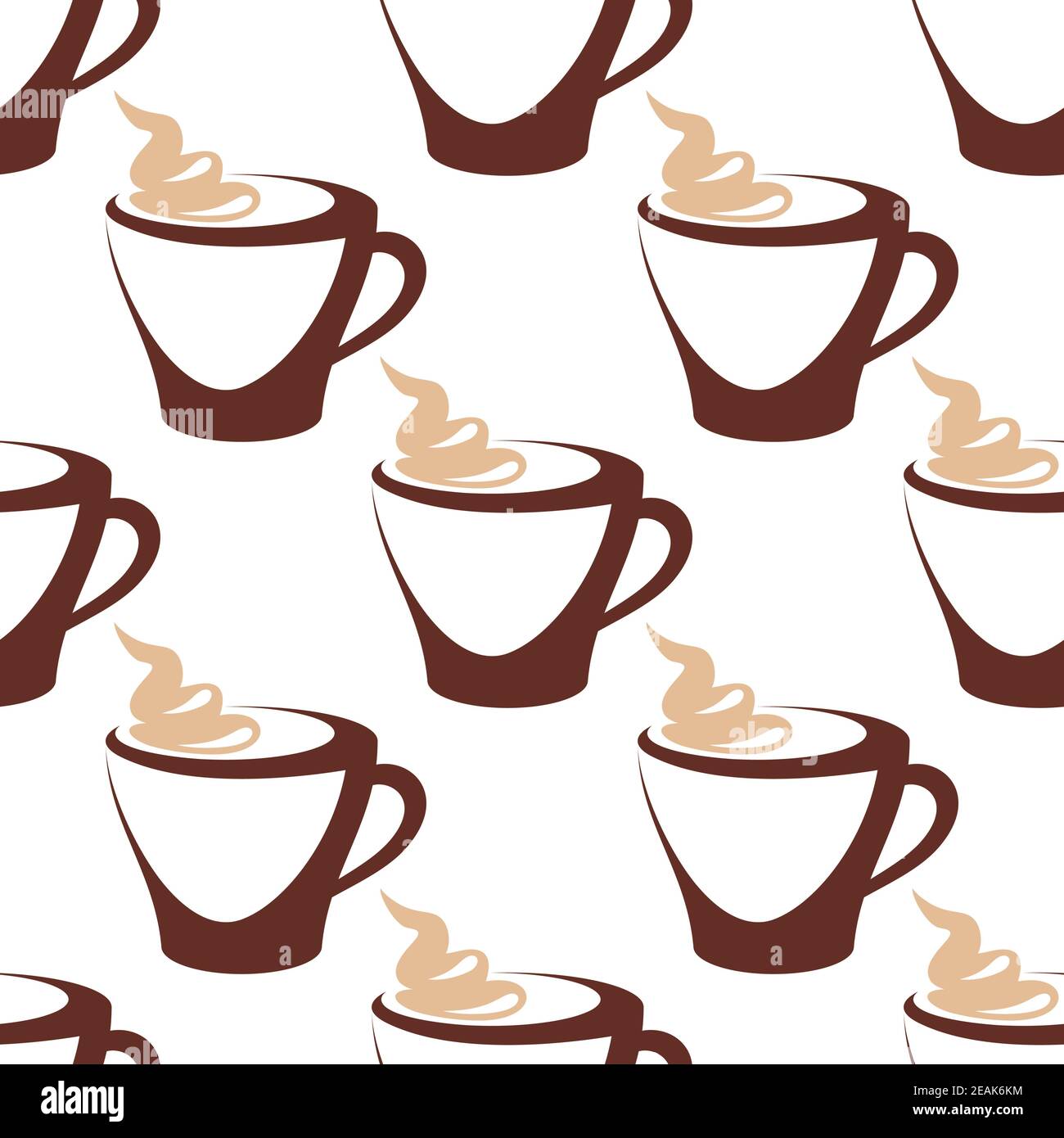 Coffee cup with cream seamless pattern for cafe or restaurant design ...