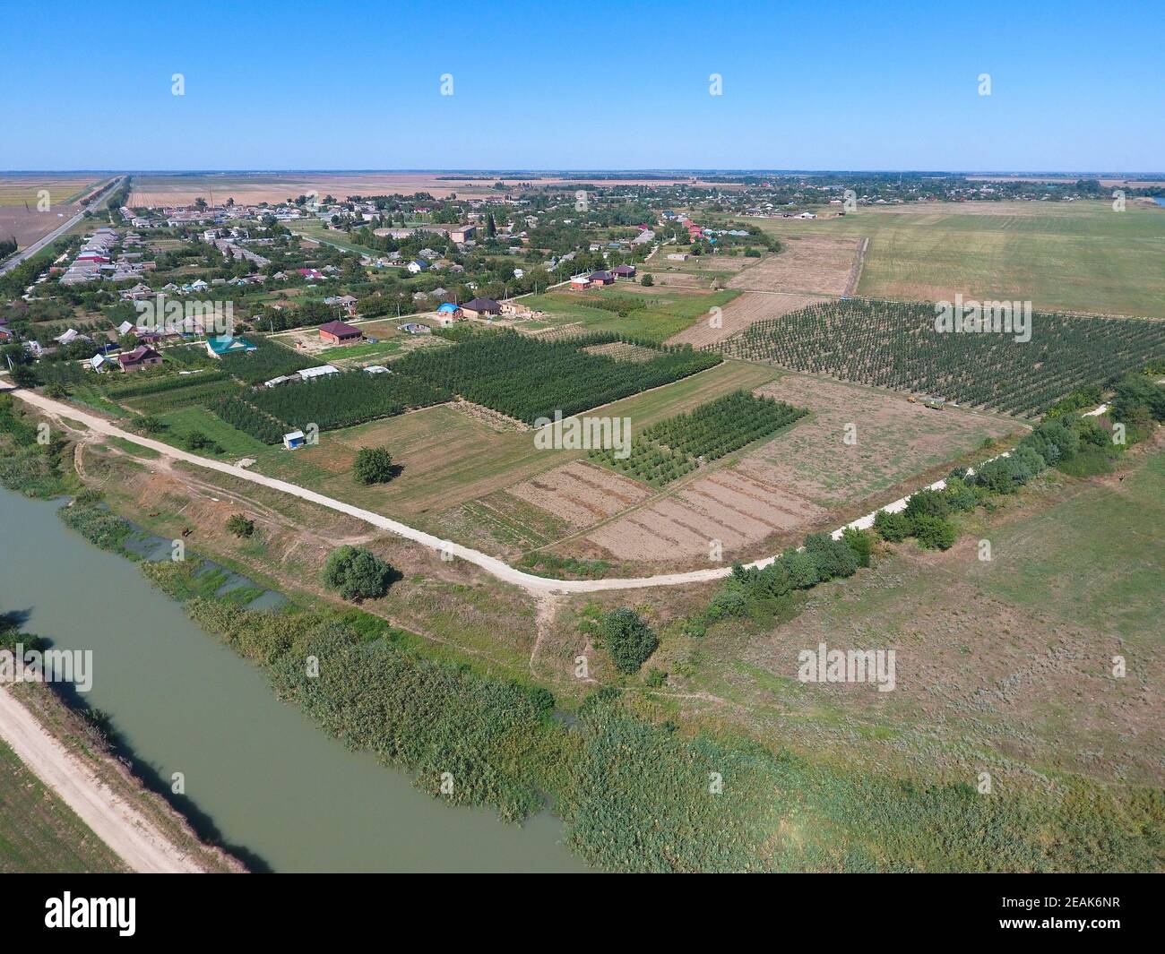 Top view of the small village Stock Photo - Alamy