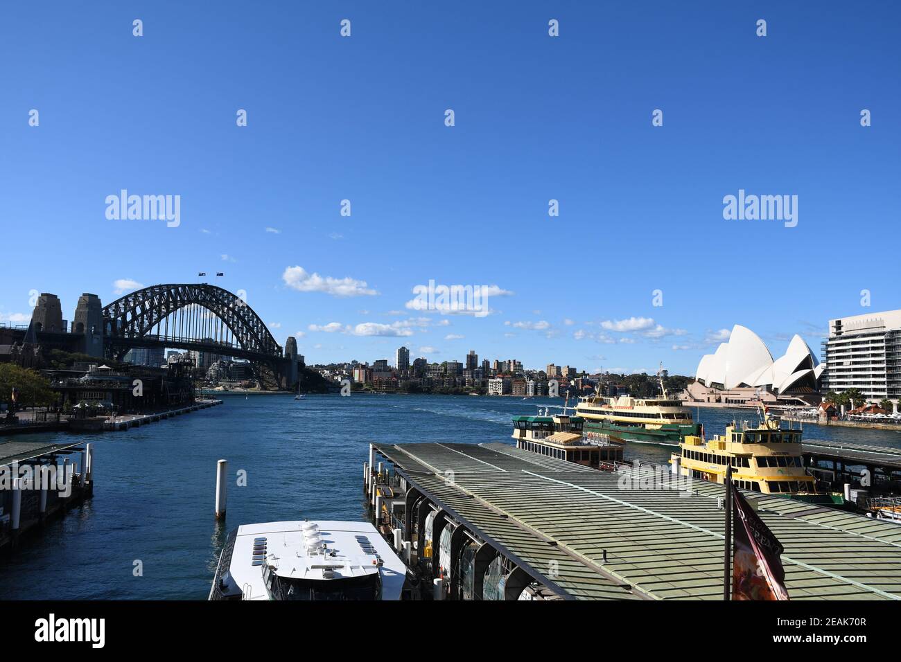 CIRCULAR QUAY, AUSTRALIA - Sep 26, 2020: Harbour bridge of Australia is ...