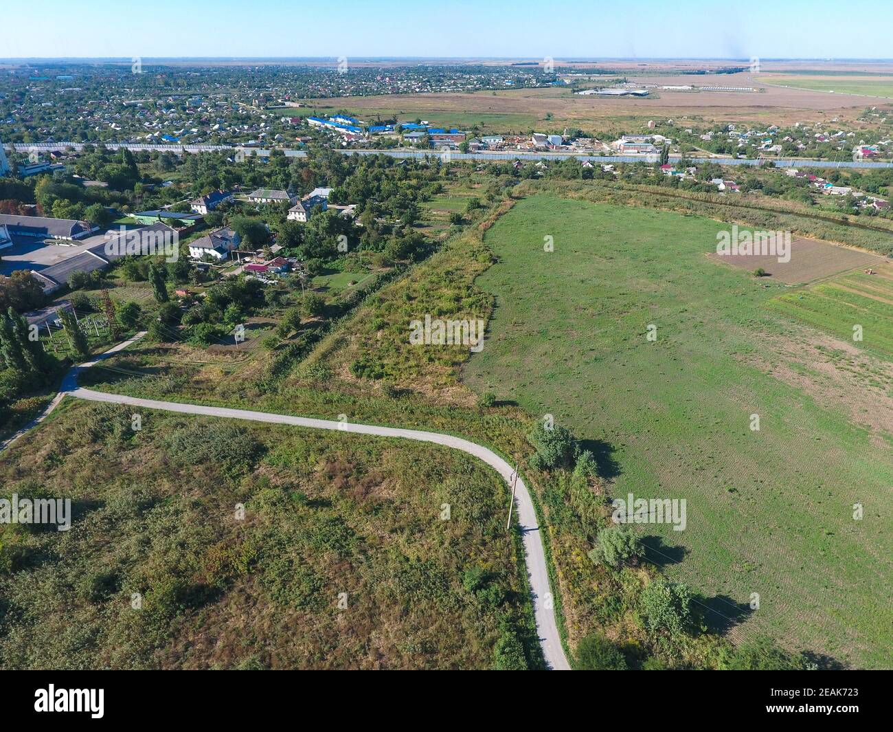 Top view of the small village Stock Photo - Alamy