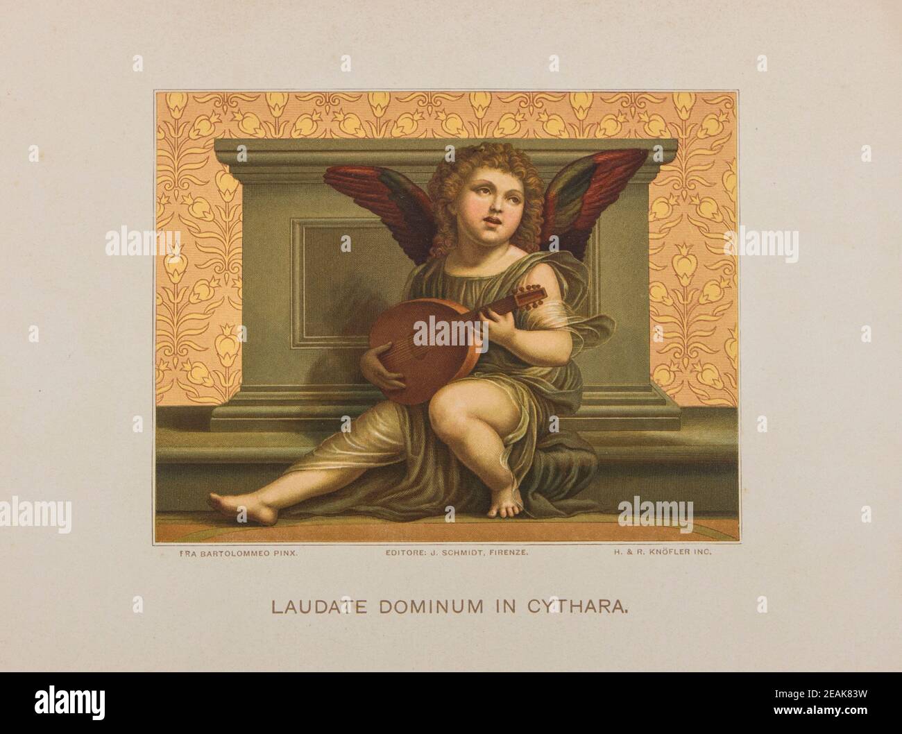 Laudate Dominum in Cythara. Engraving of the 19th century. The Catholic ...