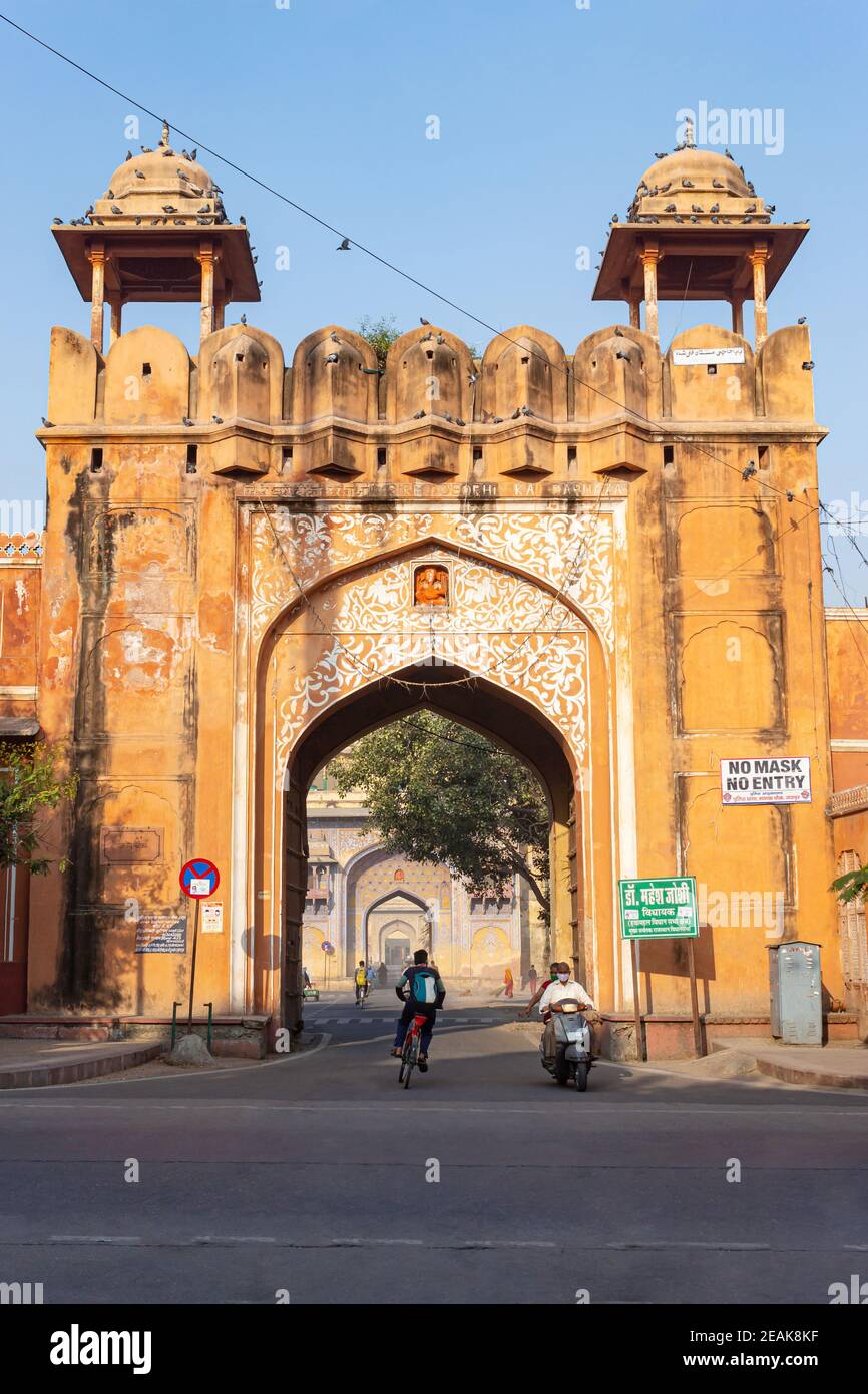 Main entry gate of City Palace and Jantar Mantar museum, Jaipur ...