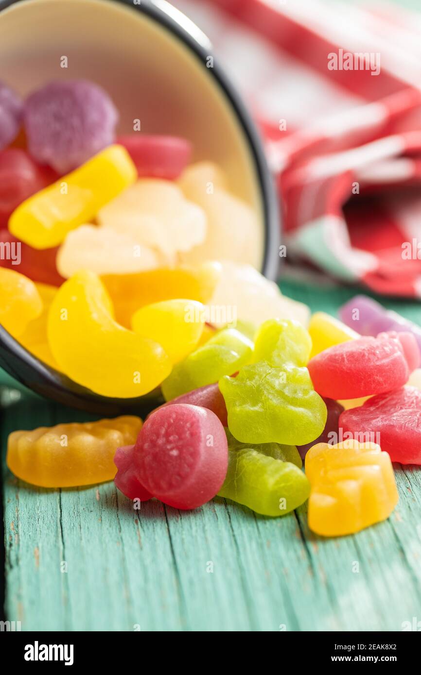Colorful fruity jelly candies Stock Photo - Alamy