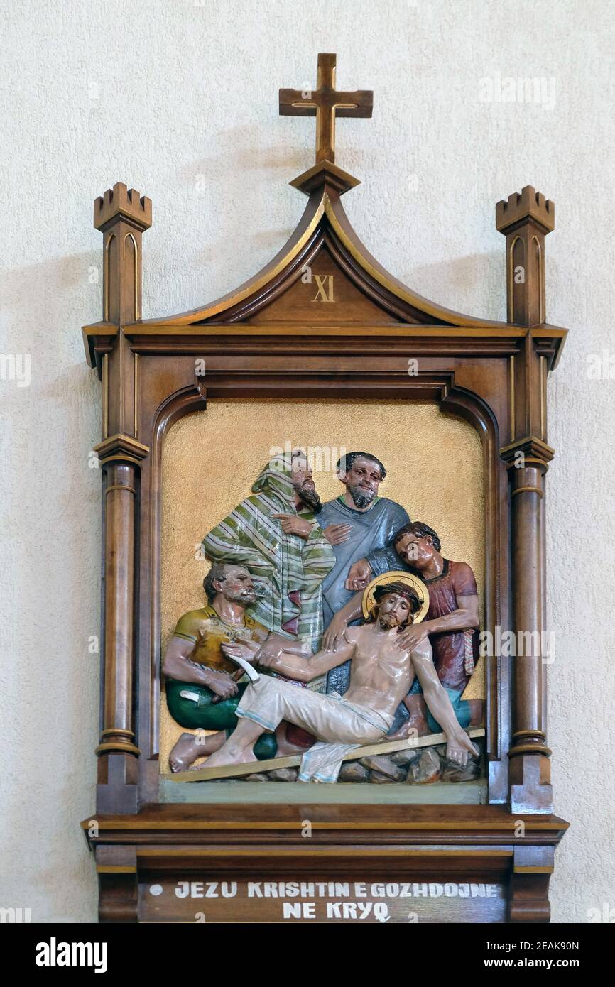Jesus nailed cross 11th stations hi-res stock photography and images ...