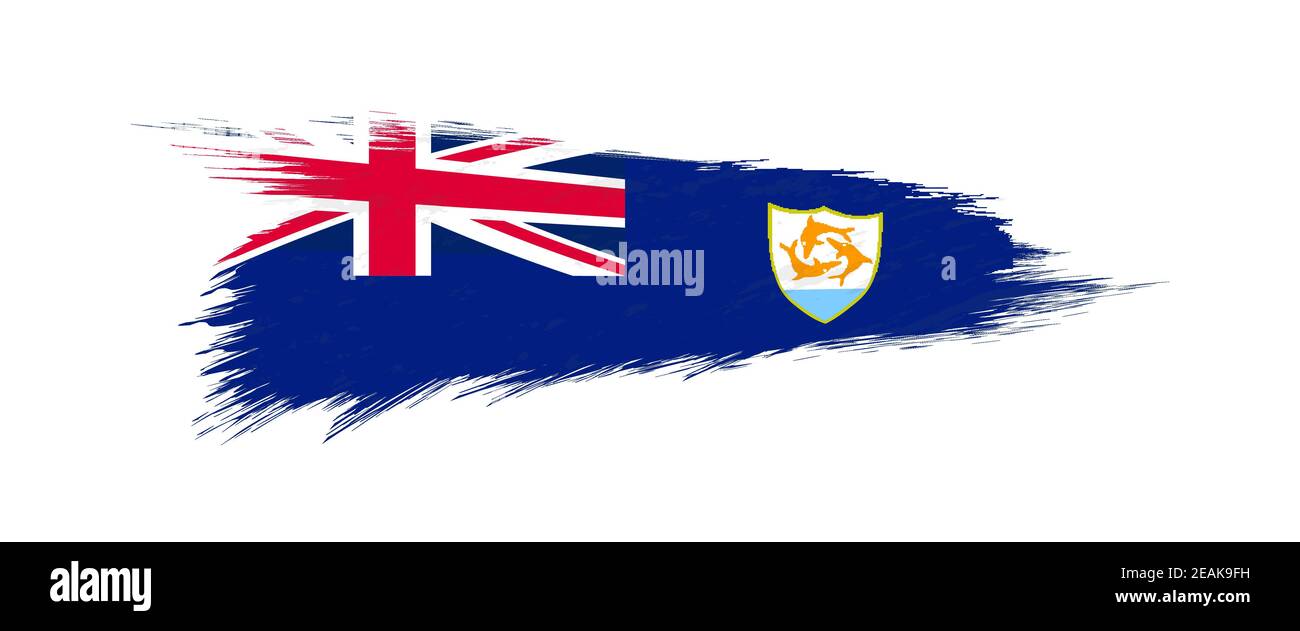 Flag of Anguilla in grunge brush stroke, vector grunge illustration ...