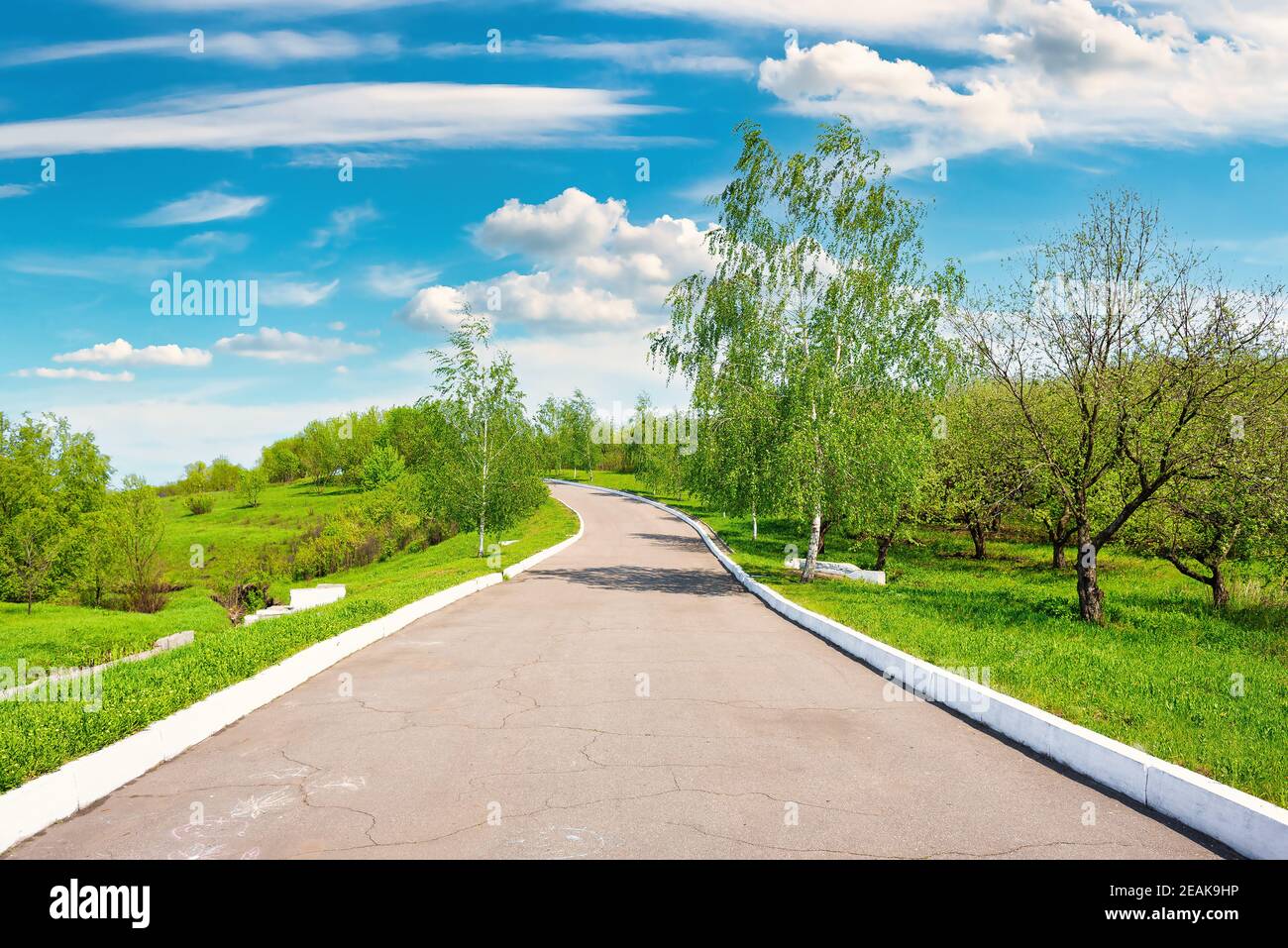 Grass road park hi-res stock photography and images - Alamy