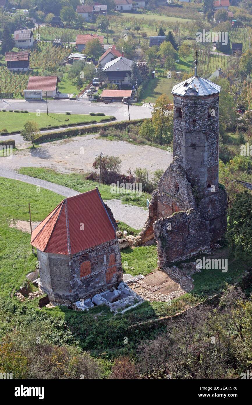 Ruins of the medieval church of St. Martin in Martin Breg, Dugo Selo ...