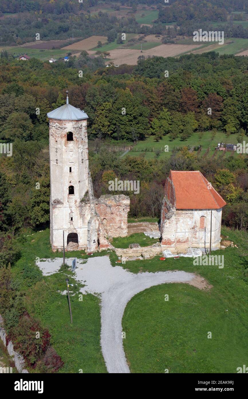 Ruins of the medieval church of St. Martin in Martin Breg, Dugo Selo ...