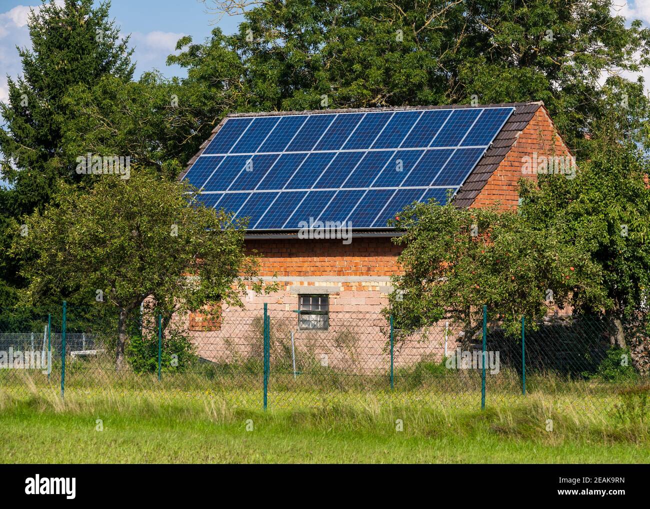 Green Energy with Solar Collectors Stock Photo - Alamy